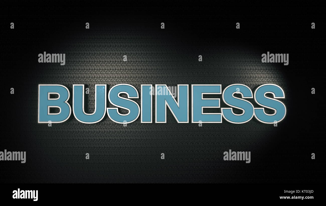 Metal 3d Business text with reflection Stock Photo - Alamy