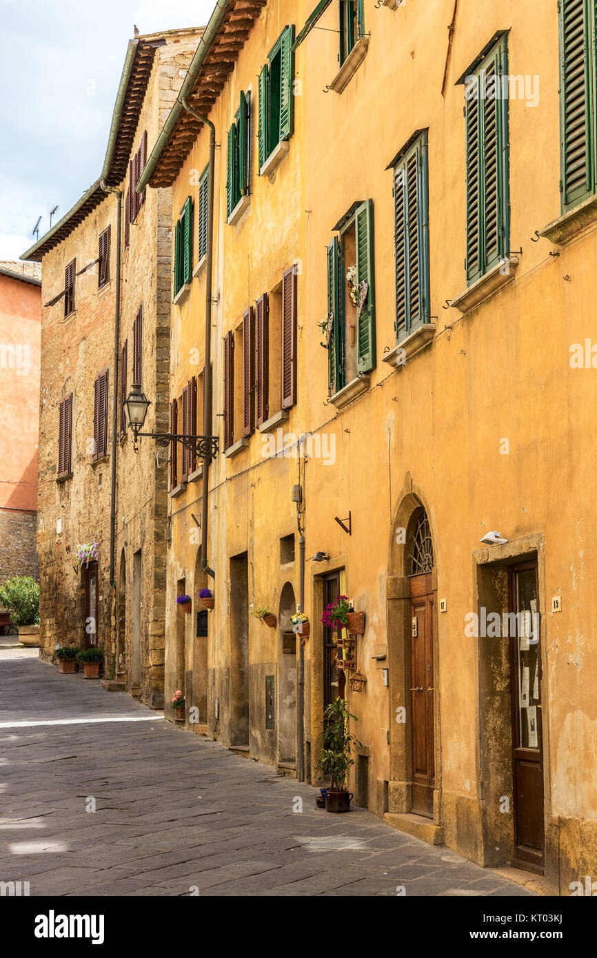 Street of the medieval village Volterra. Italy Stock Photo - Alamy