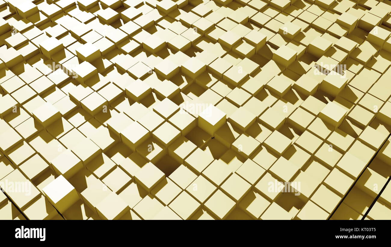 Abstract surface of moving cubes Stock Photo - Alamy