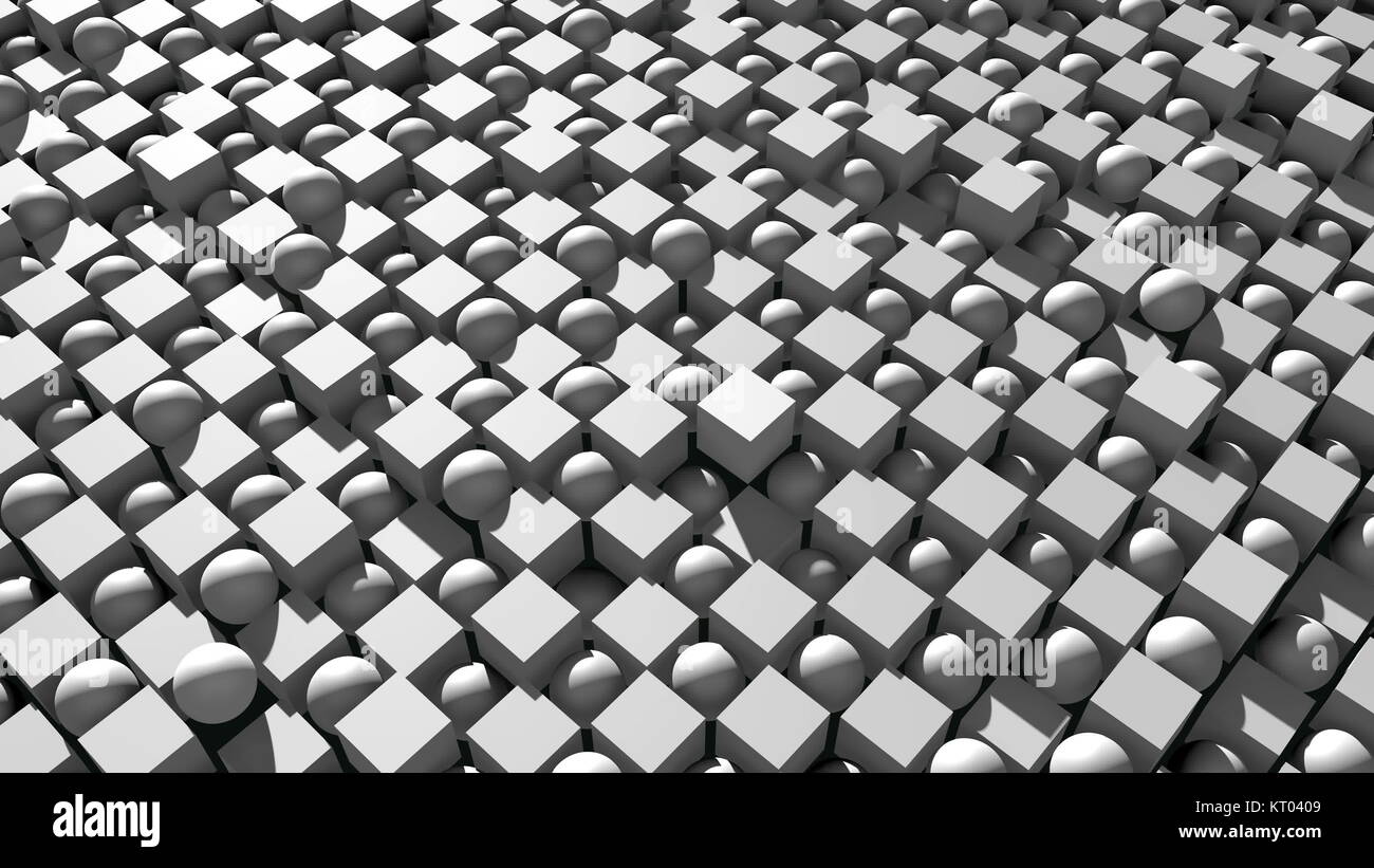 Surface sphere and cubes Stock Photo - Alamy