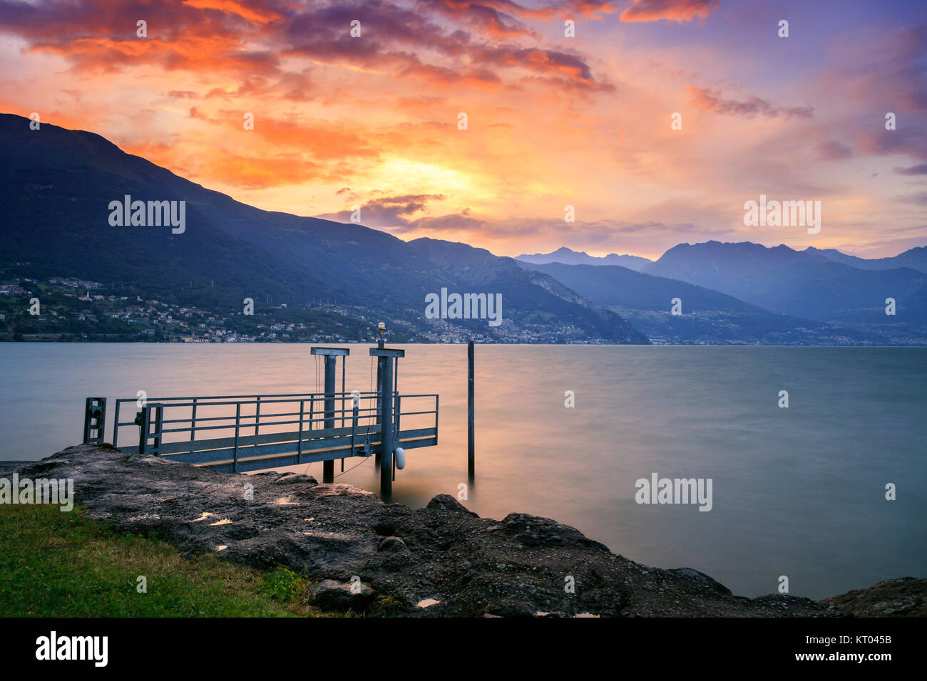 Stormy sunset in lake Como Stock Photo - Alamy