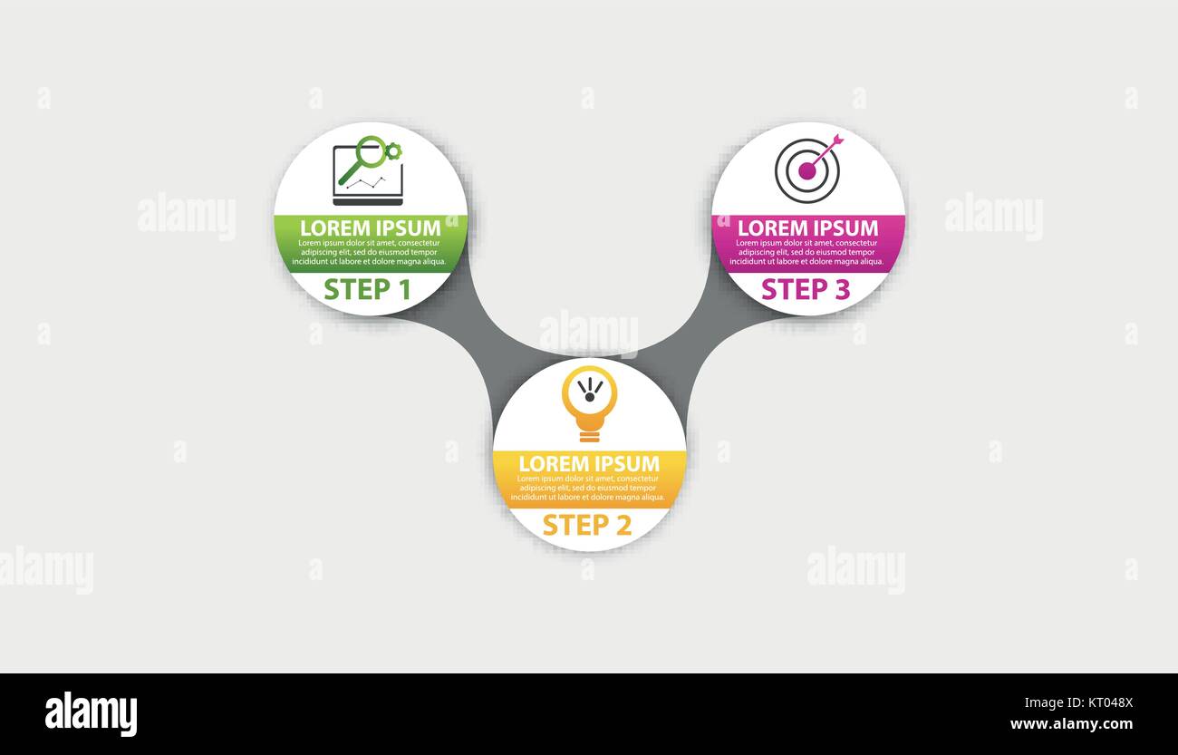 Modern vector illustration 3d. Template circle infographics with three ...