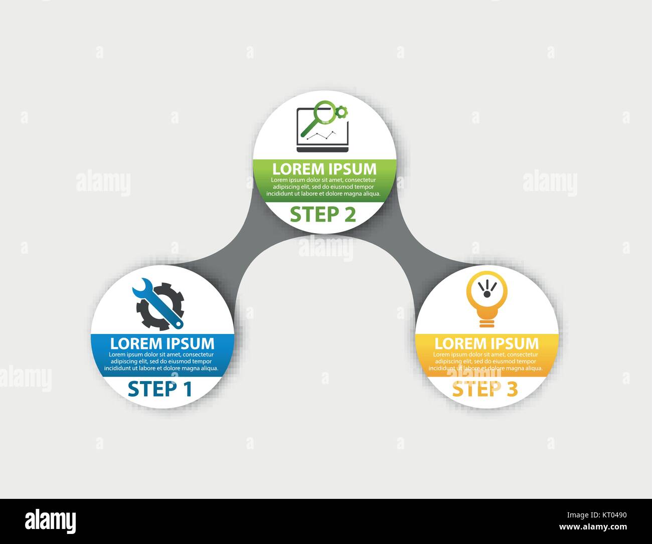 Modern vector illustration 3d. Template circle infographics with three ...