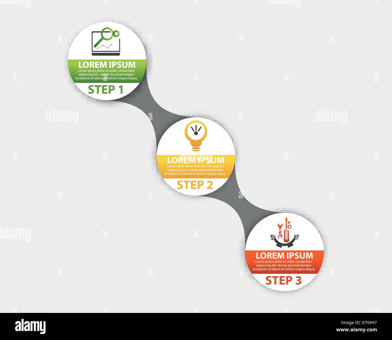 Modern vector illustration 3d. Template circle infographics with three ...