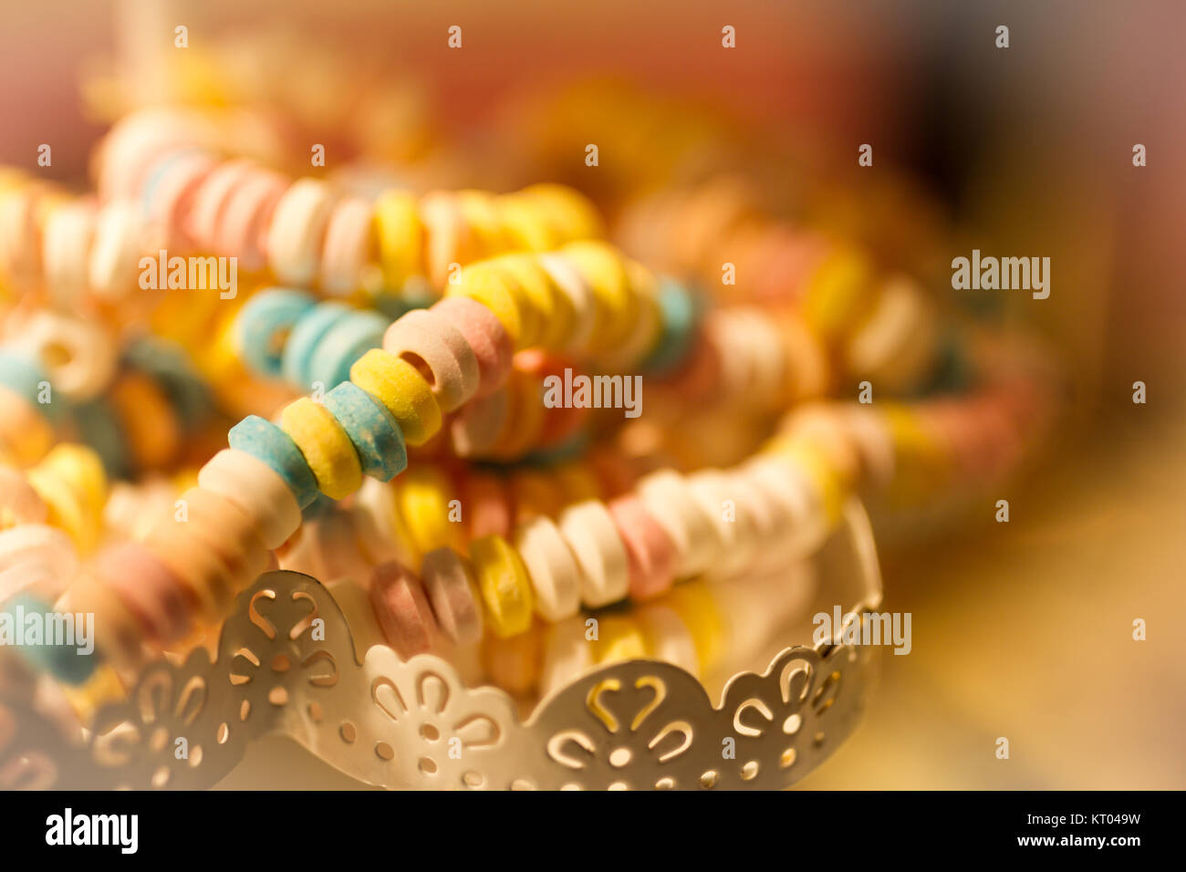Nostalgic sugar chain in a candy store Stock Photo - Alamy
