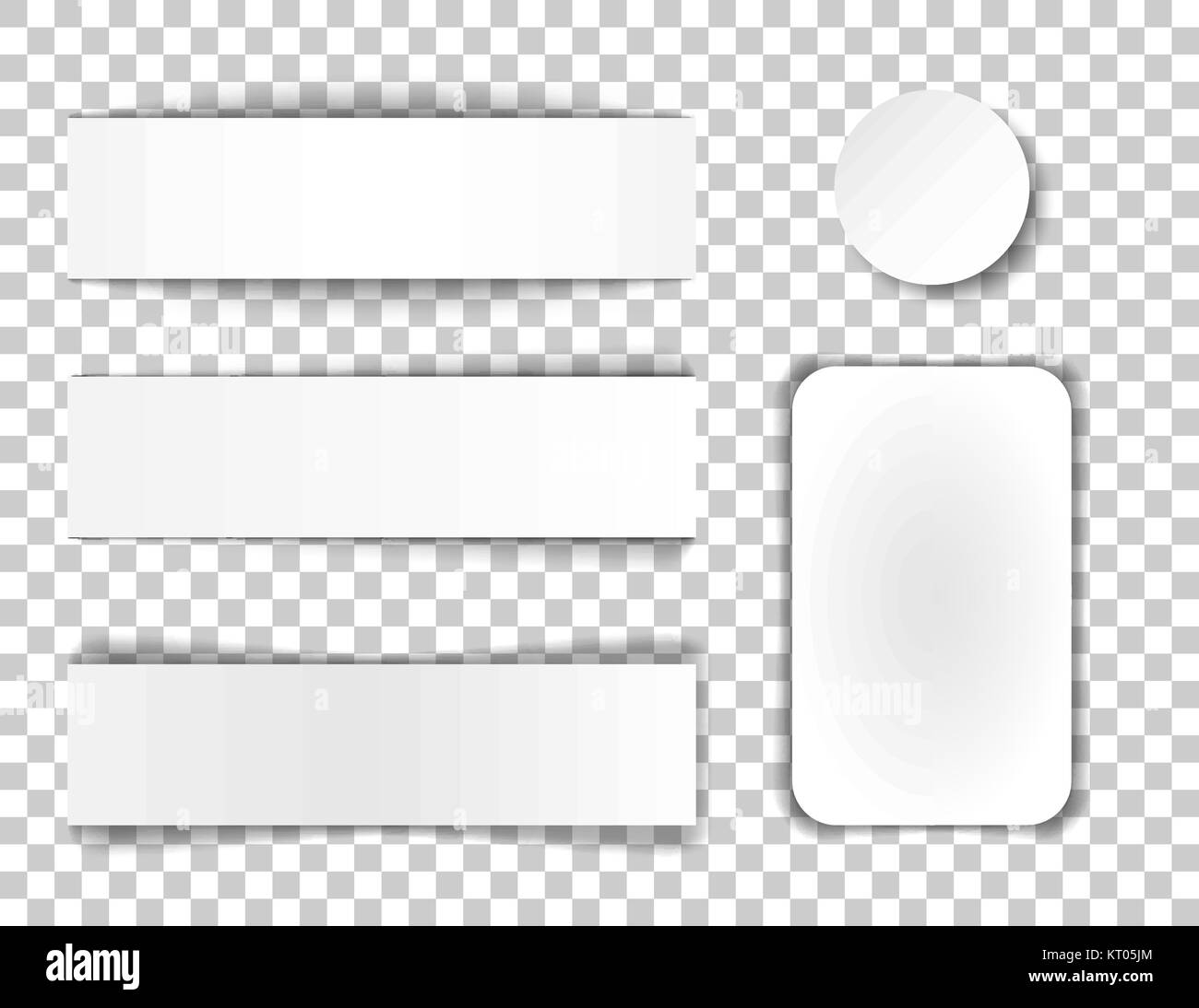 Set of Banners with shadow. Collection of white note papers. Paper ...