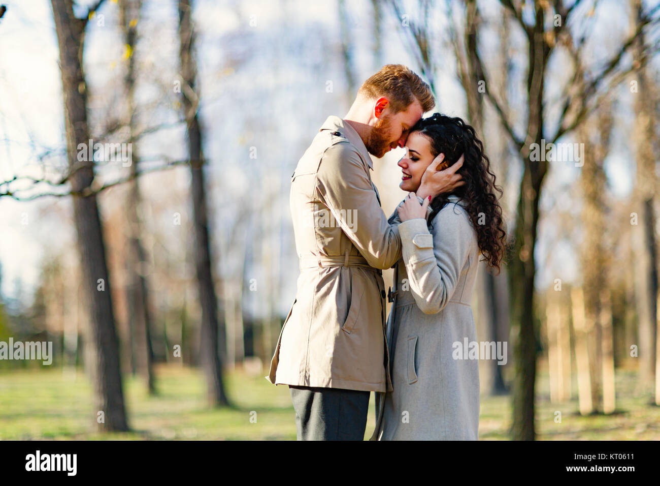 Young couple in love coat hi-res stock photography and images - Alamy