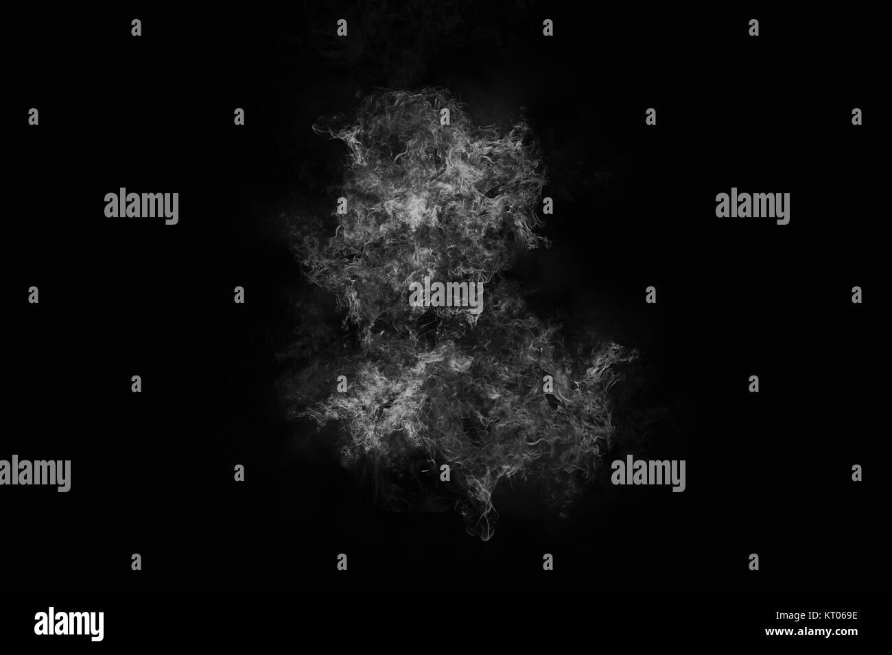 Realistic burning fire smoke on black background Stock Photo - Alamy