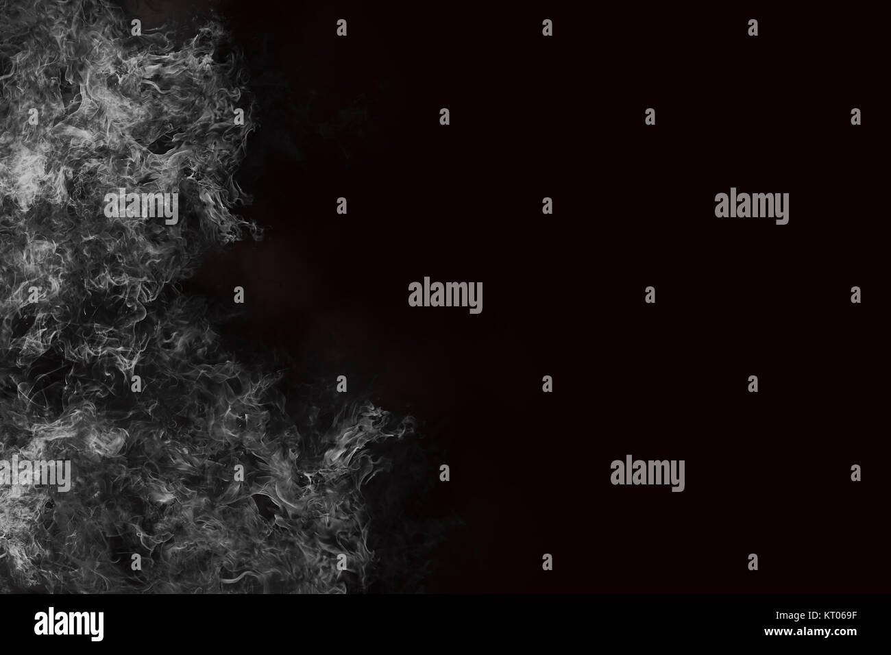 Realistic burning fire smoke on black background Stock Photo - Alamy