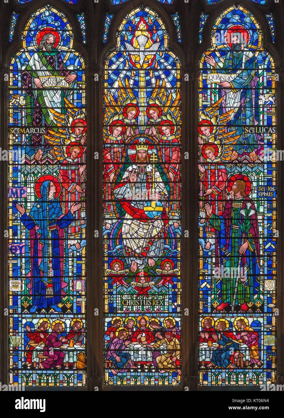 LONDON, GREAT BRITAIN - SEPTEMBER 16, 2017: The stained glass of Jesus ...