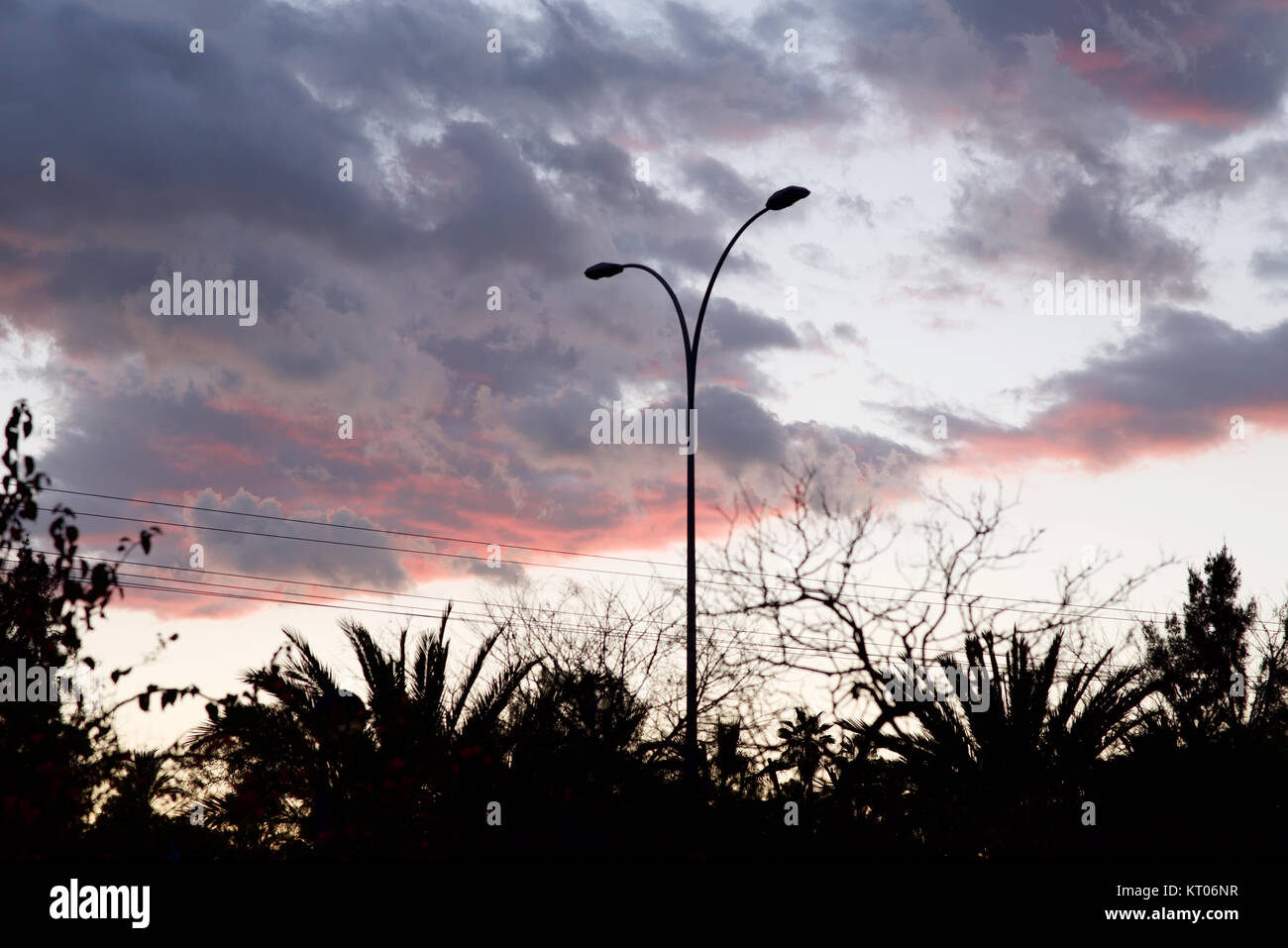 Winter sky against street lights Stock Photo - Alamy