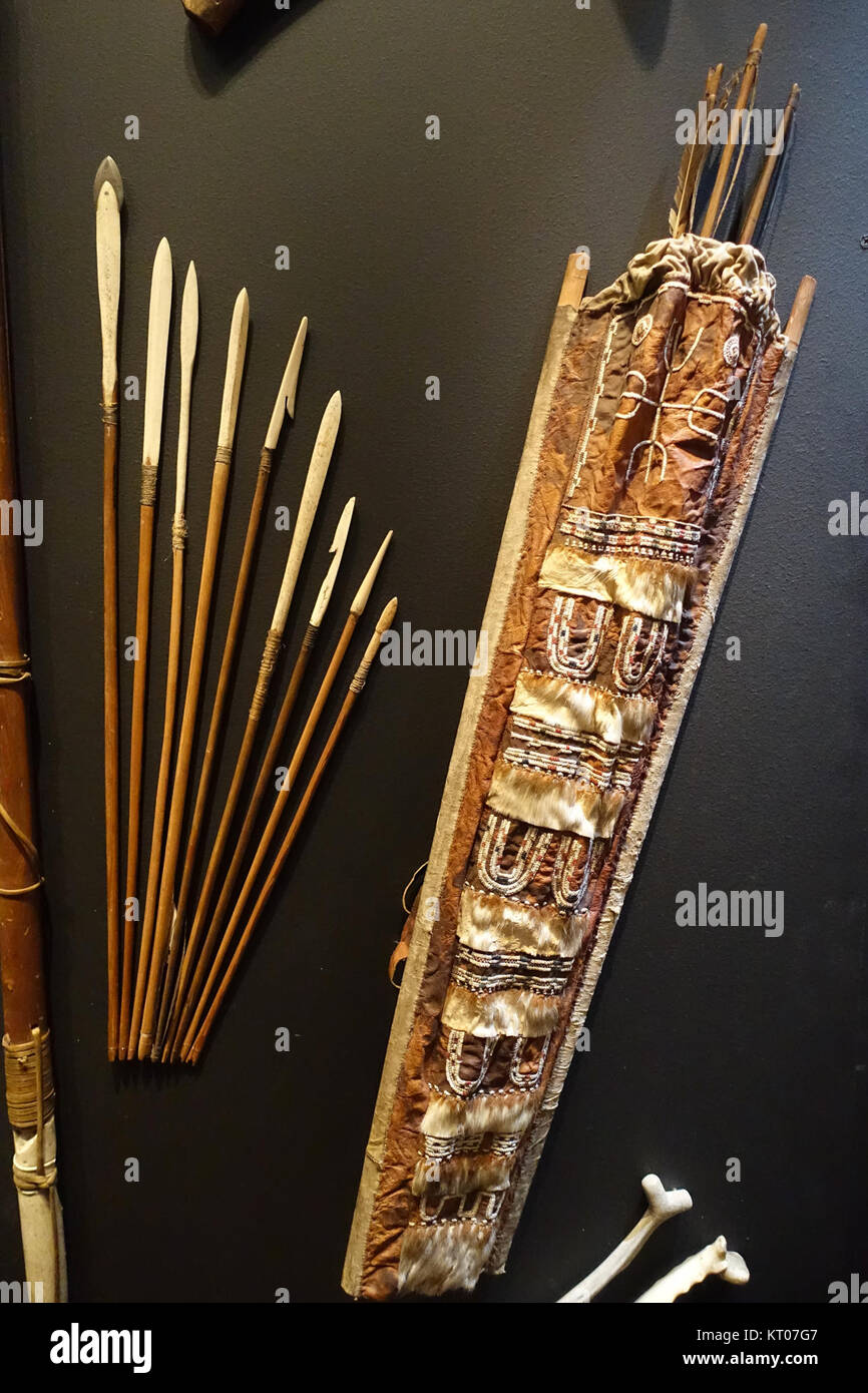 Arrows and a quiver from the Chukchi people, exhibited at the ...