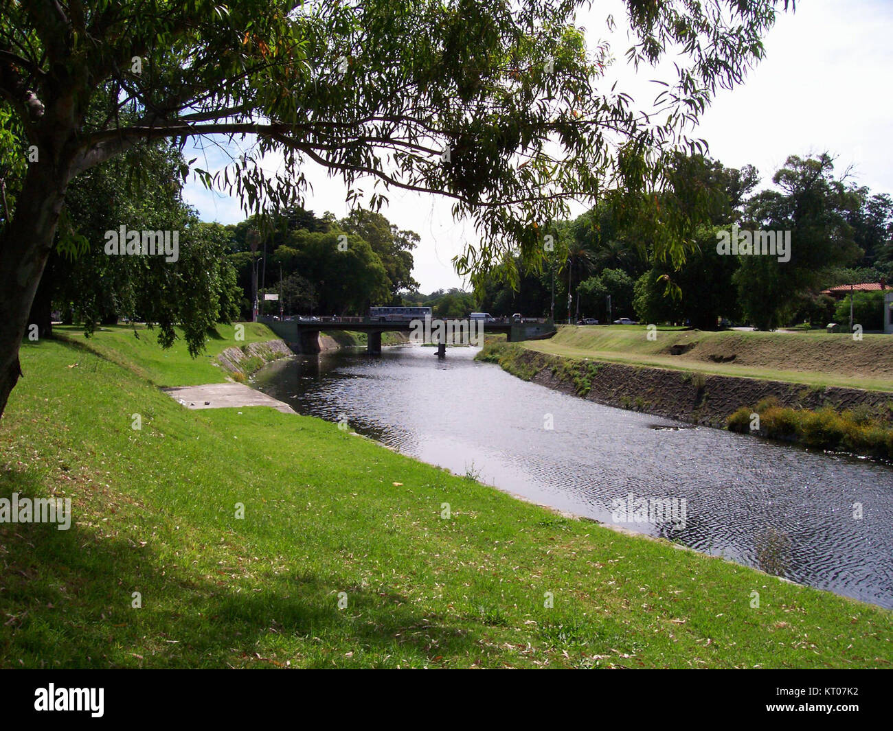 This image shows Arroyo Miguelete, a bridge located in Uruguay, known ...