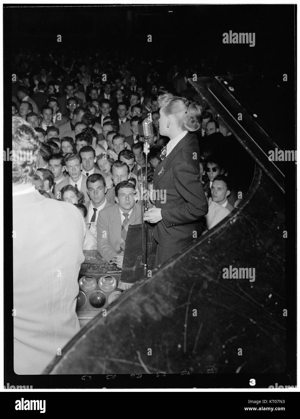 A portrait of June Christy, an American jazz singer, captured around ...
