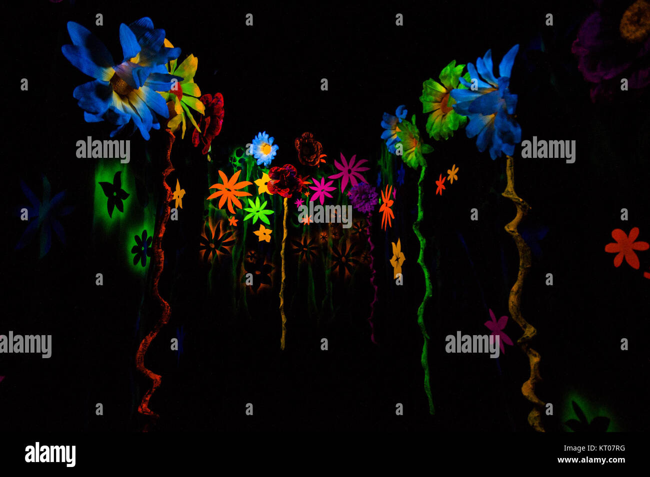 This artwork, featuring dark and colorful floral designs, blends vivid ...