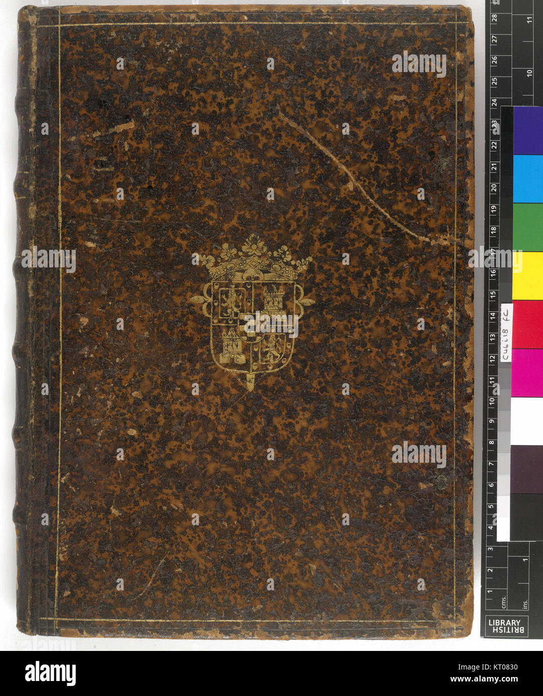 This image shows the upper cover of 'Arte de nauegar', a historical ...