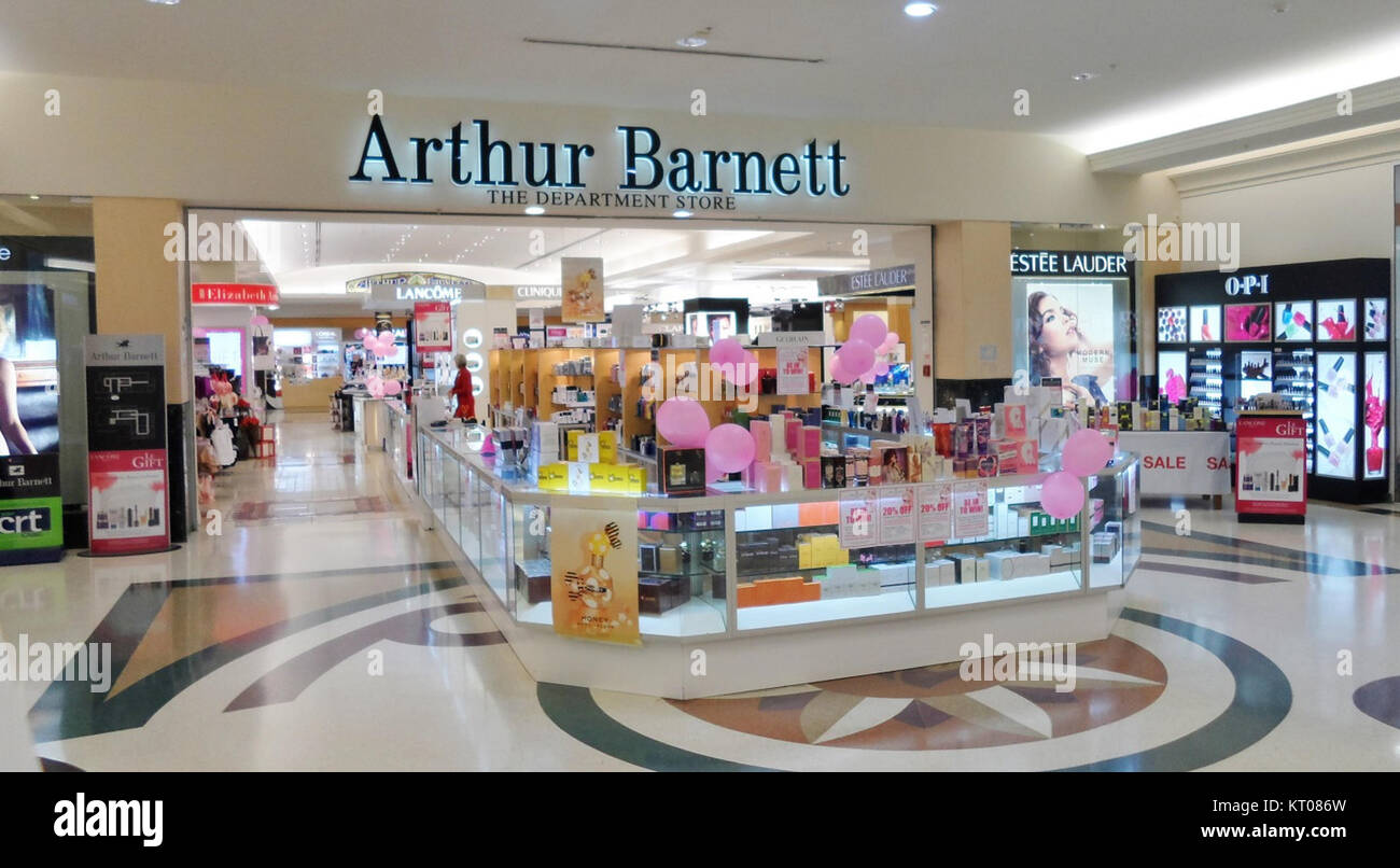 The main entrance of Arthur Barnett, located at the Meridian Ground ...