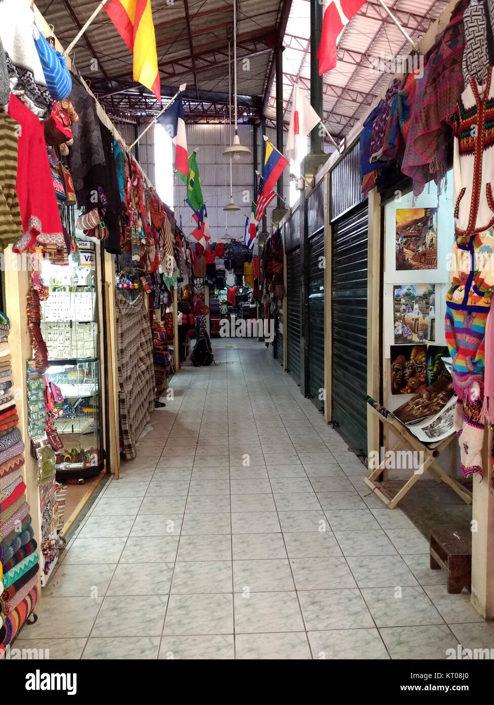 A bustling artisan market in Cusco, Peru, known for its colorful ...