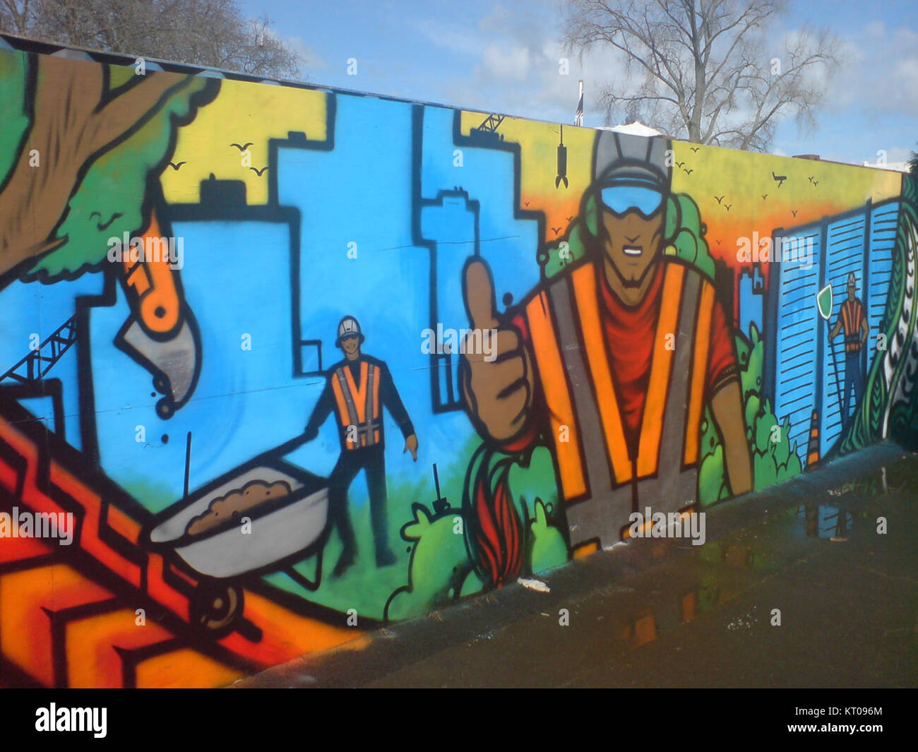 The artwork displayed on the construction hoarding at Vic Park Tunnel I ...