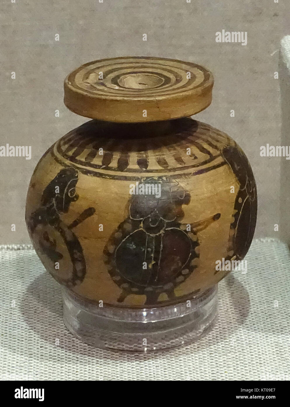 This Corinthian aryballos, dating from 575-550 BC, depicts marching ...