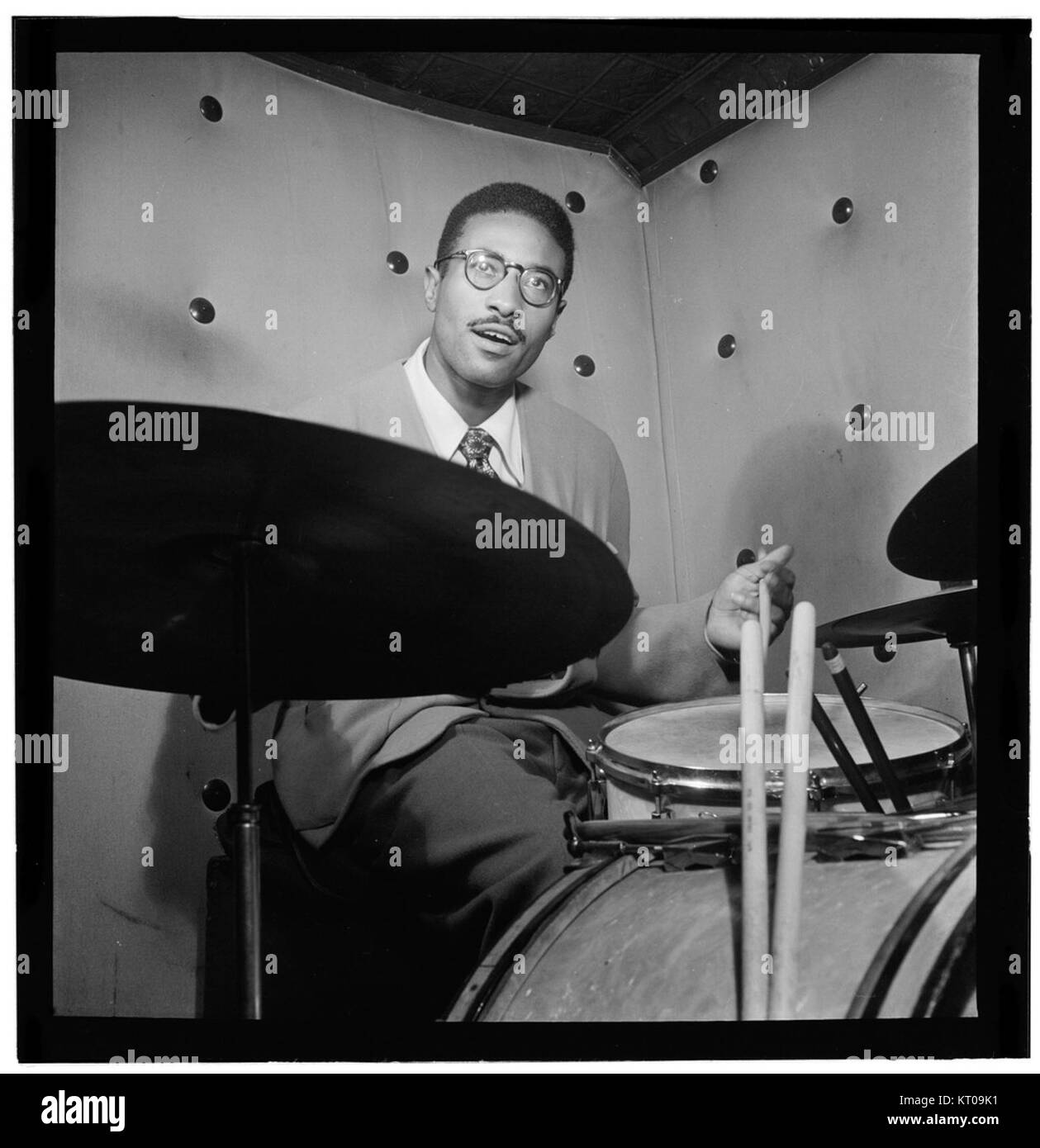 A portrait of Max Roach, a legendary jazz drummer, taken at the Three ...