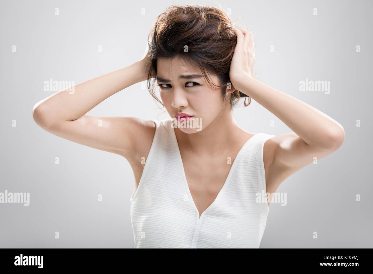 Portrait of depressed young woman Stock Photo - Alamy