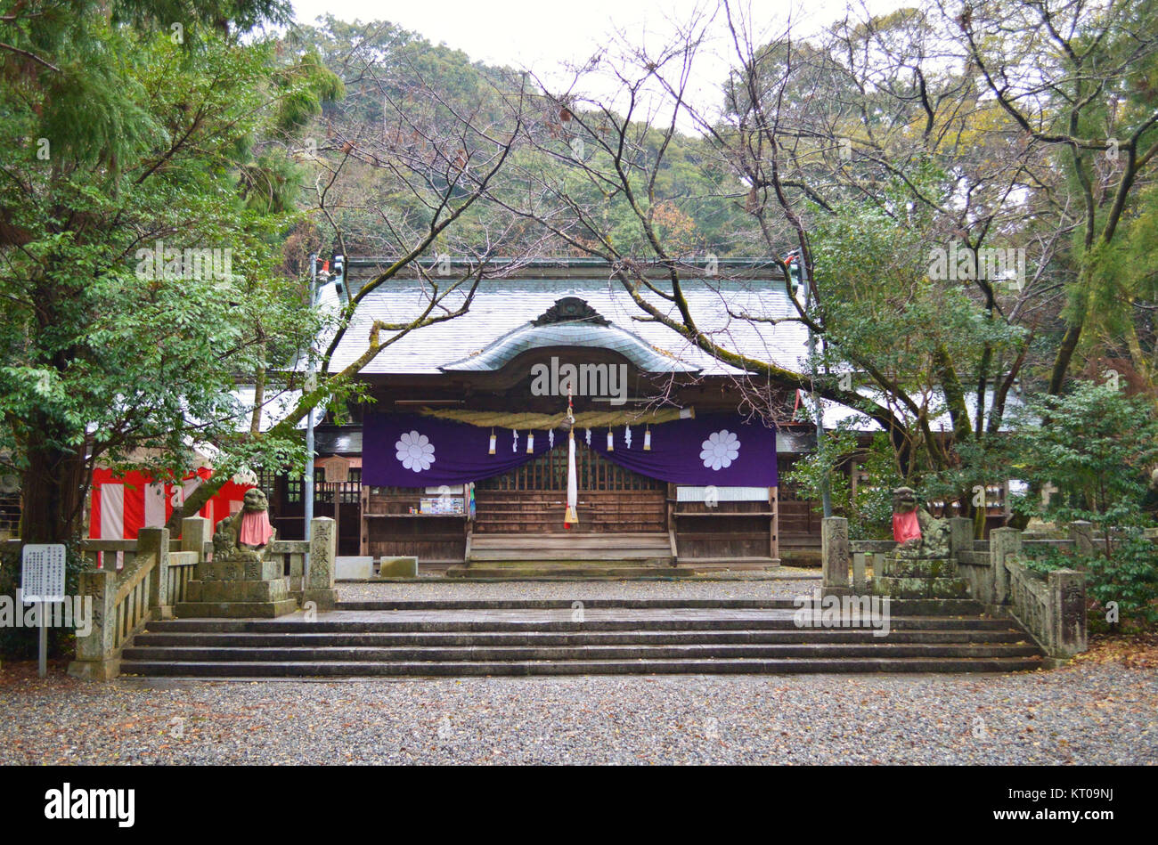 The haiden (main hall) of Asakura-jinja in Kochi, Japan, a Shinto ...