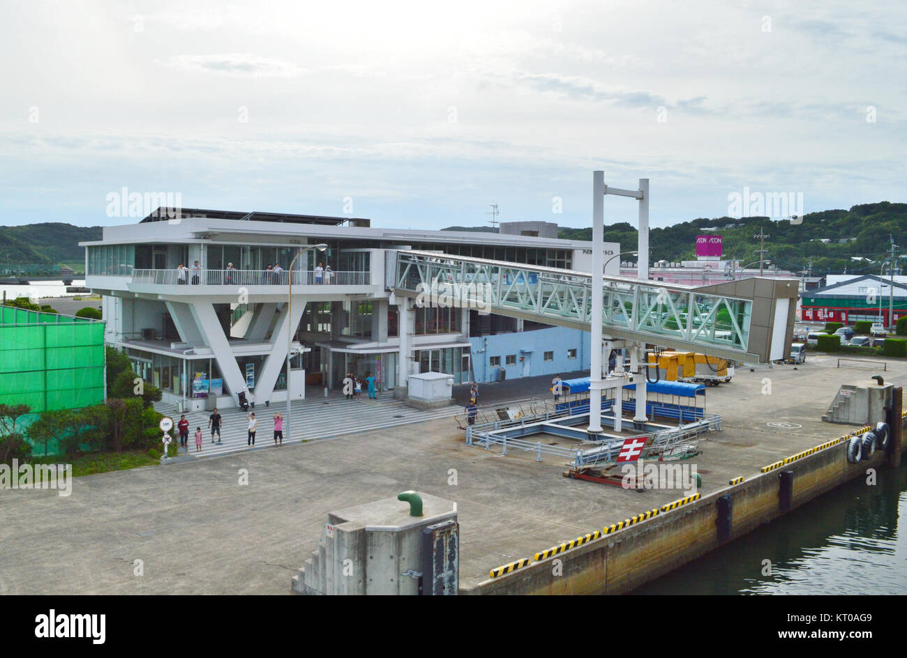 Ashibe Port is located in Japan, with a terminal area serving as a hub ...