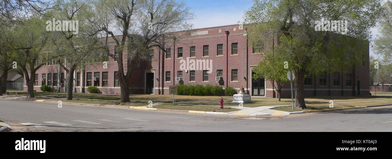 This photograph shows a grade school in Ashland, Kansas, taken from the ...