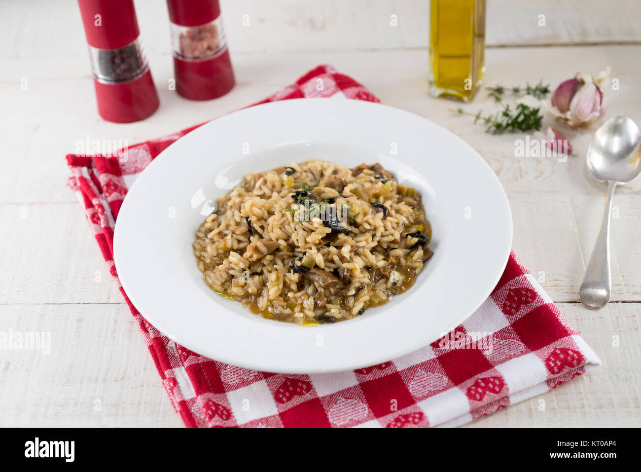 Wild mushroom risotto Stock Photo - Alamy