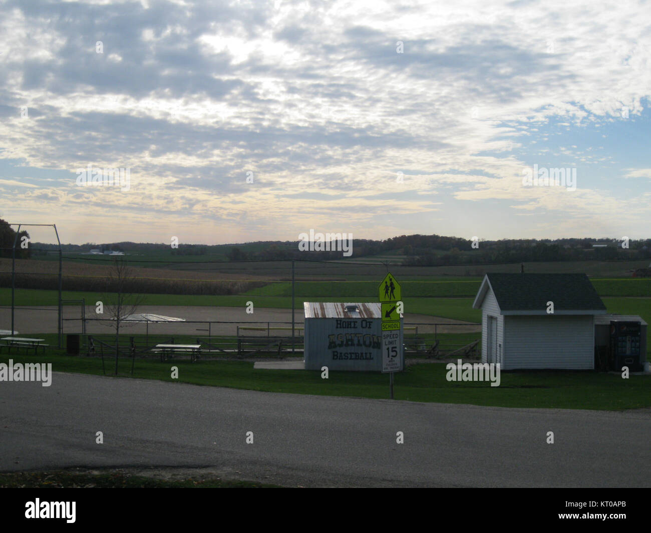 The baseball field in Ashton, Wisconsin, serves as a local sports venue ...