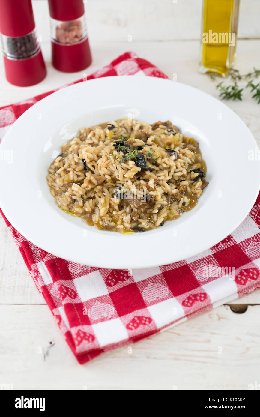 Wild mushroom risotto Stock Photo - Alamy