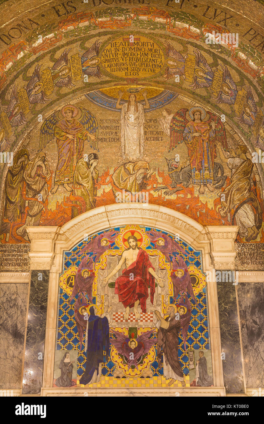 LONDON, GREAT BRITAIN - SEPTEMBER 17, 2017: The tyled mosaic of Jesus ...