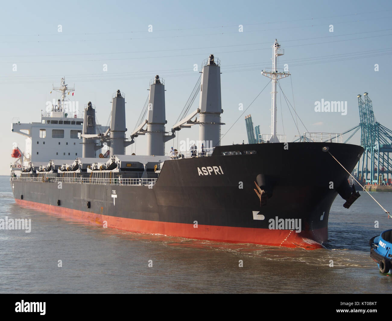 The ship Aspri, launched in 2014, is shown docked at the Port of ...