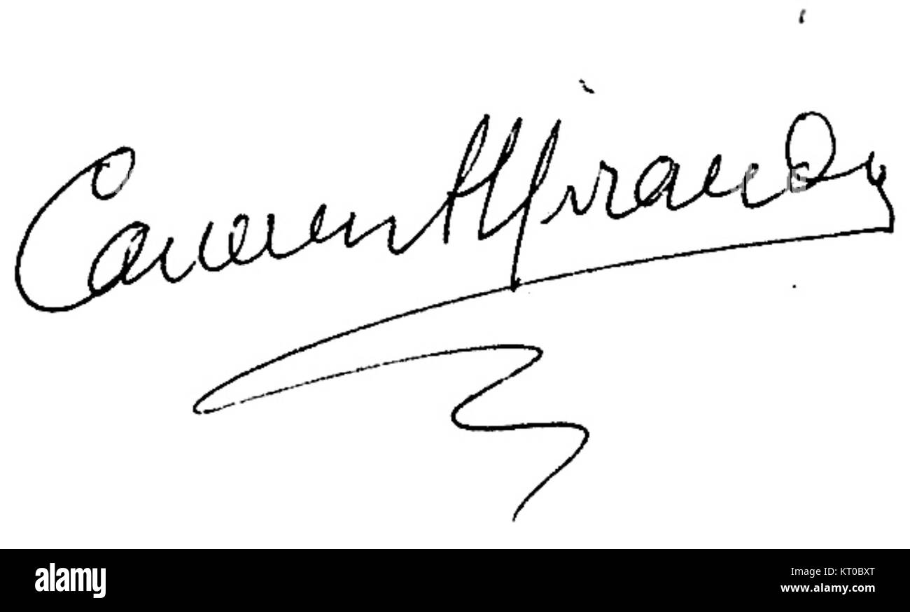 This document features the signature of Carmen Miranda, a Brazilian ...