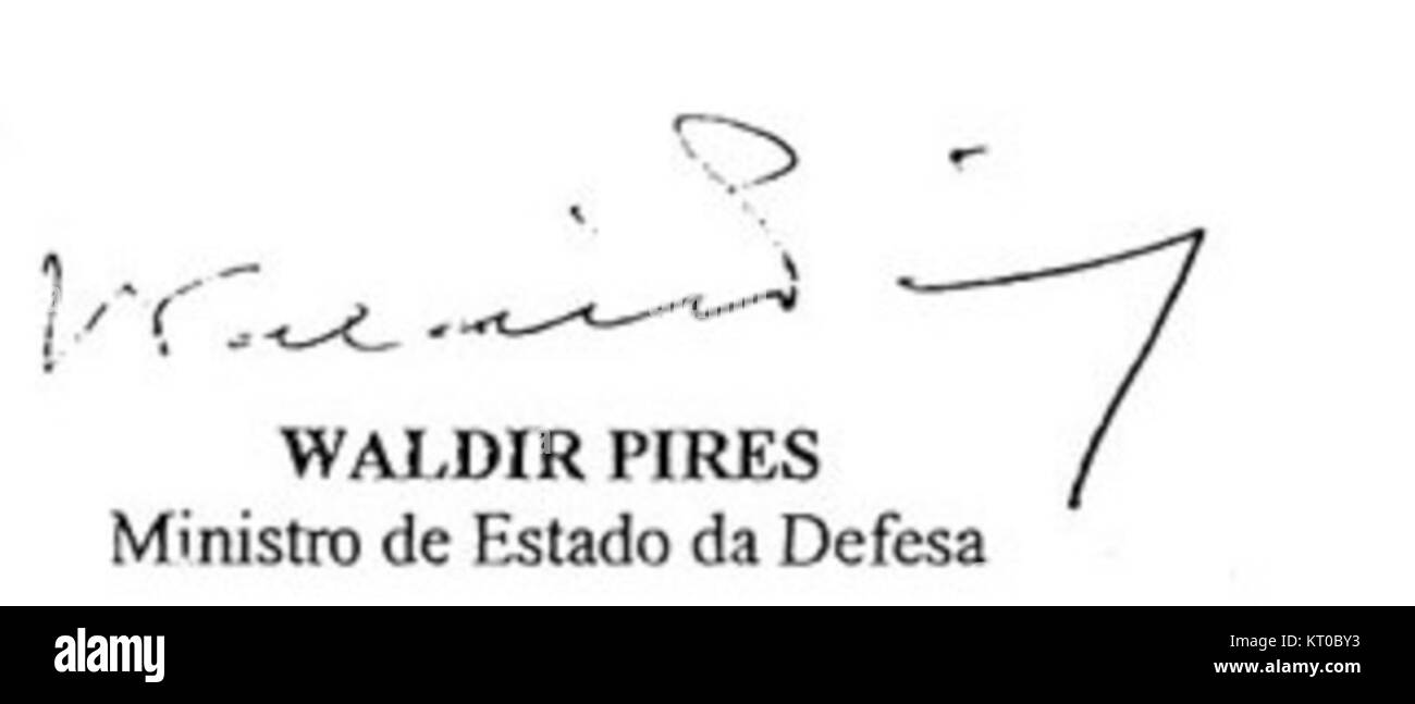 Signature of Waldir Pires, a prominent Brazilian politician and public ...