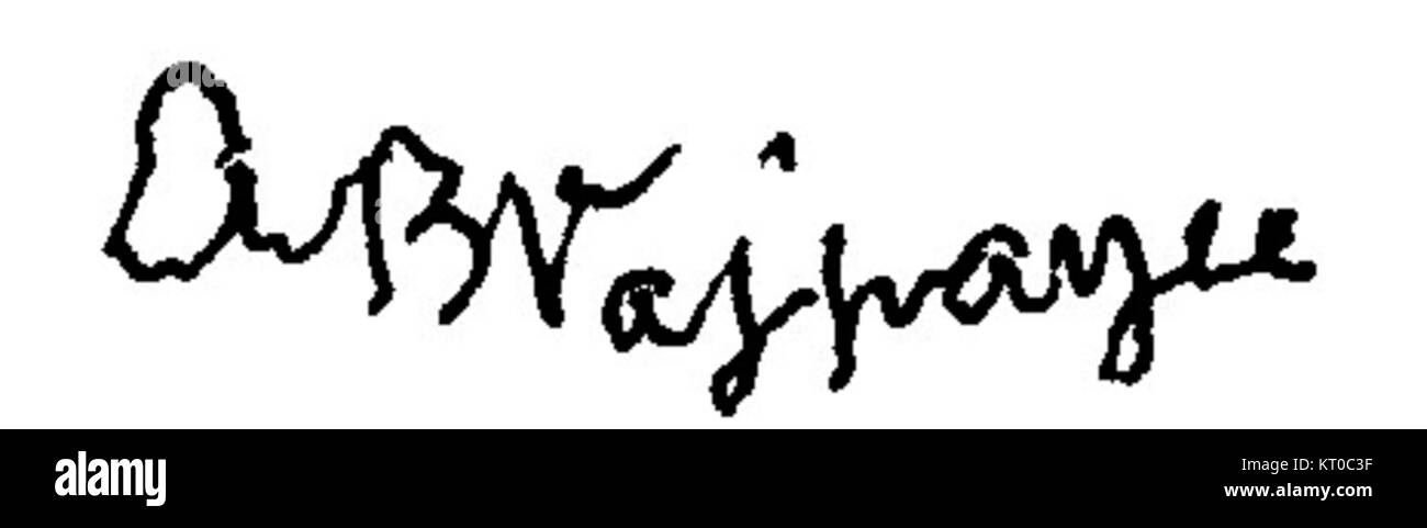 The signature of Atal B. Vajpayee, a prominent Indian politician and ...