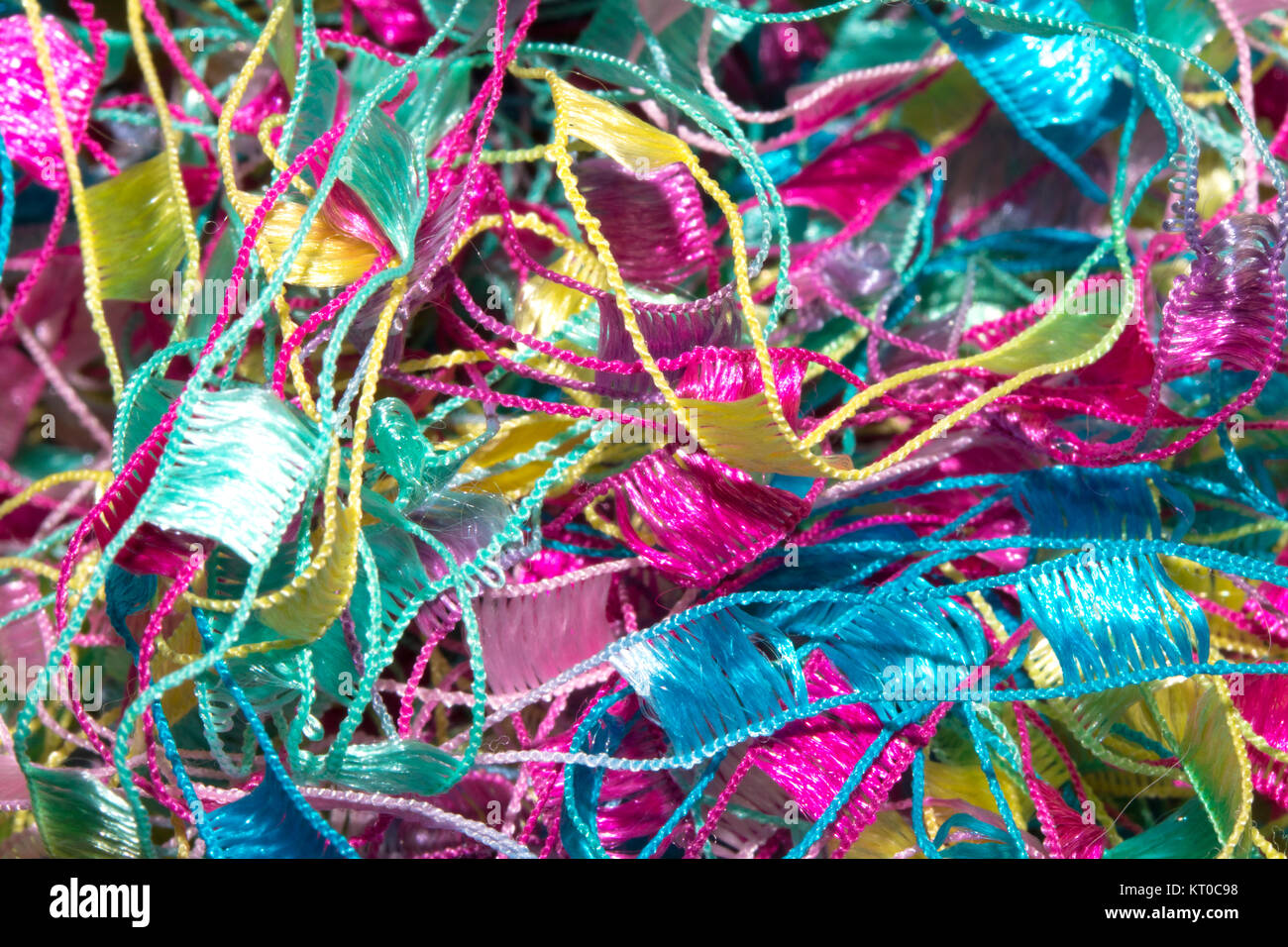 Close Up Of Brightly Colored String Bunting Decoration Thread Stock ...