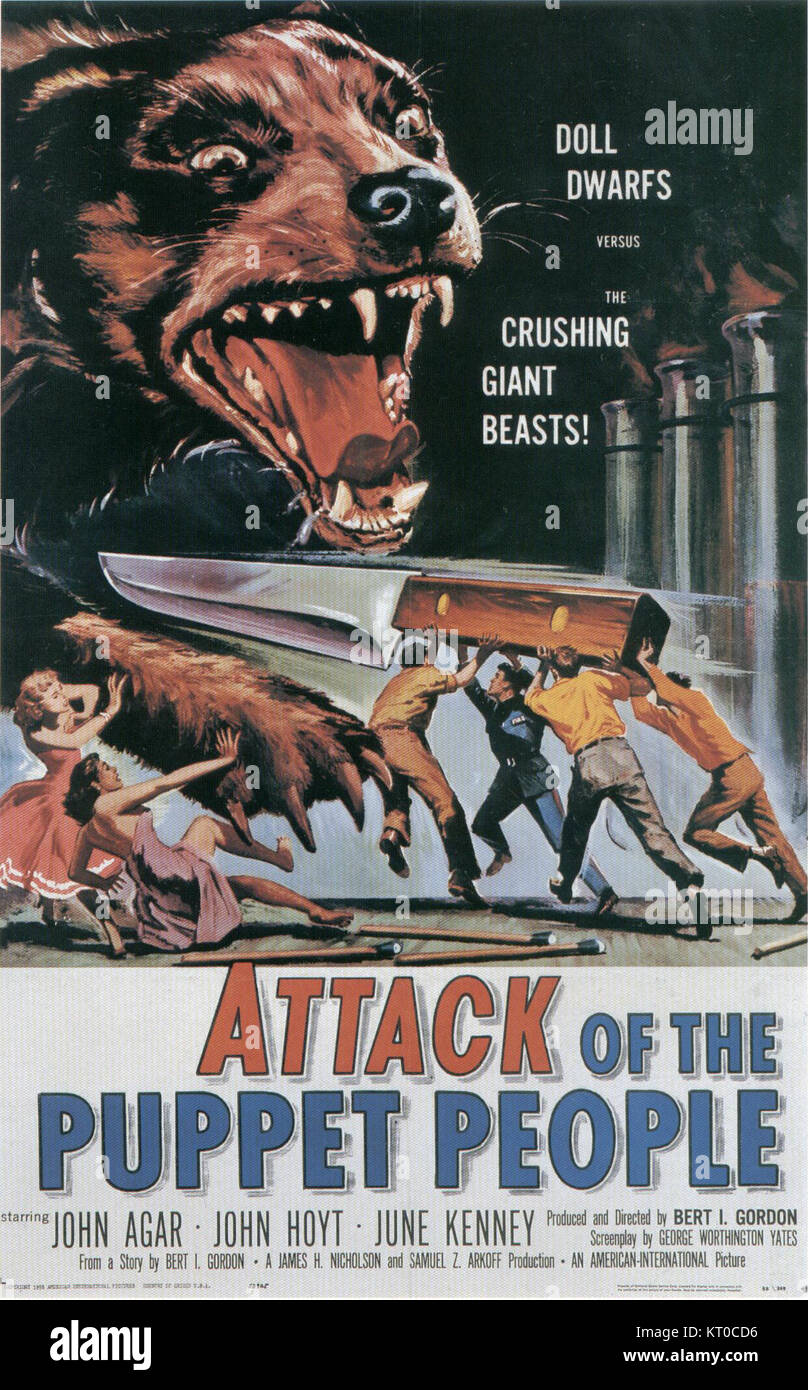 The poster for 'Attack of the Puppet People,' a 1950s science fiction ...