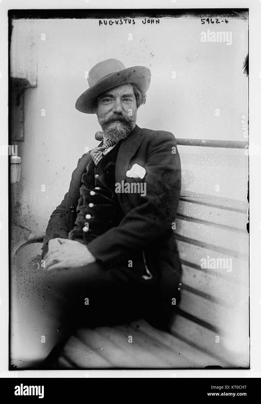 Portrait of Augustus John, a prominent Welsh painter and draughtsman ...