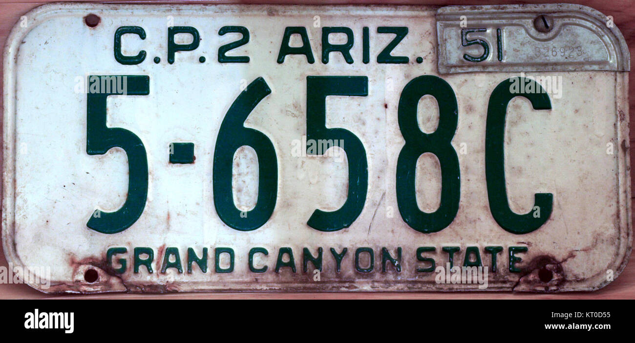 This 1951 AZ license plate represents a historical piece of automotive ...