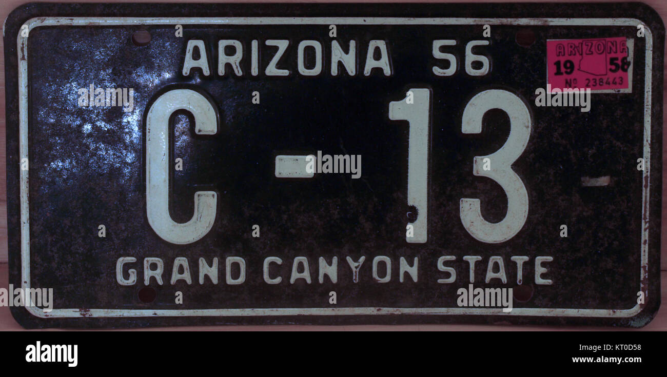 AZ 1956 license plate Stock Photo - Alamy
