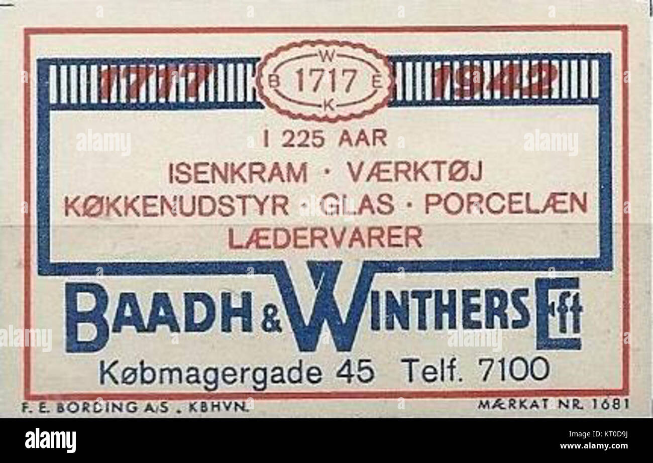 Baadh 26 Winthers Eftf Stock Photo - Alamy