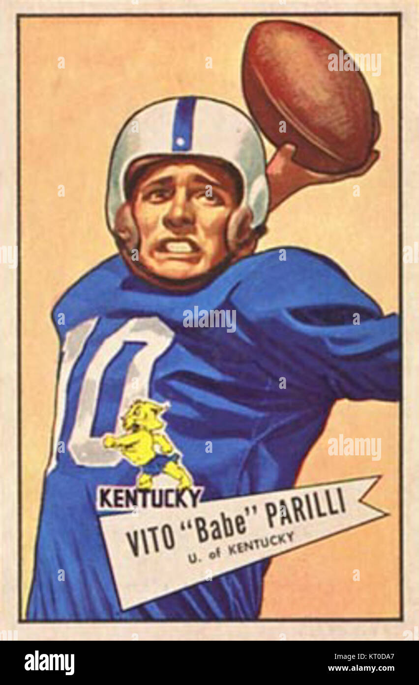 Babe Parilli was a professional football player. The 1952 Bowman Large ...