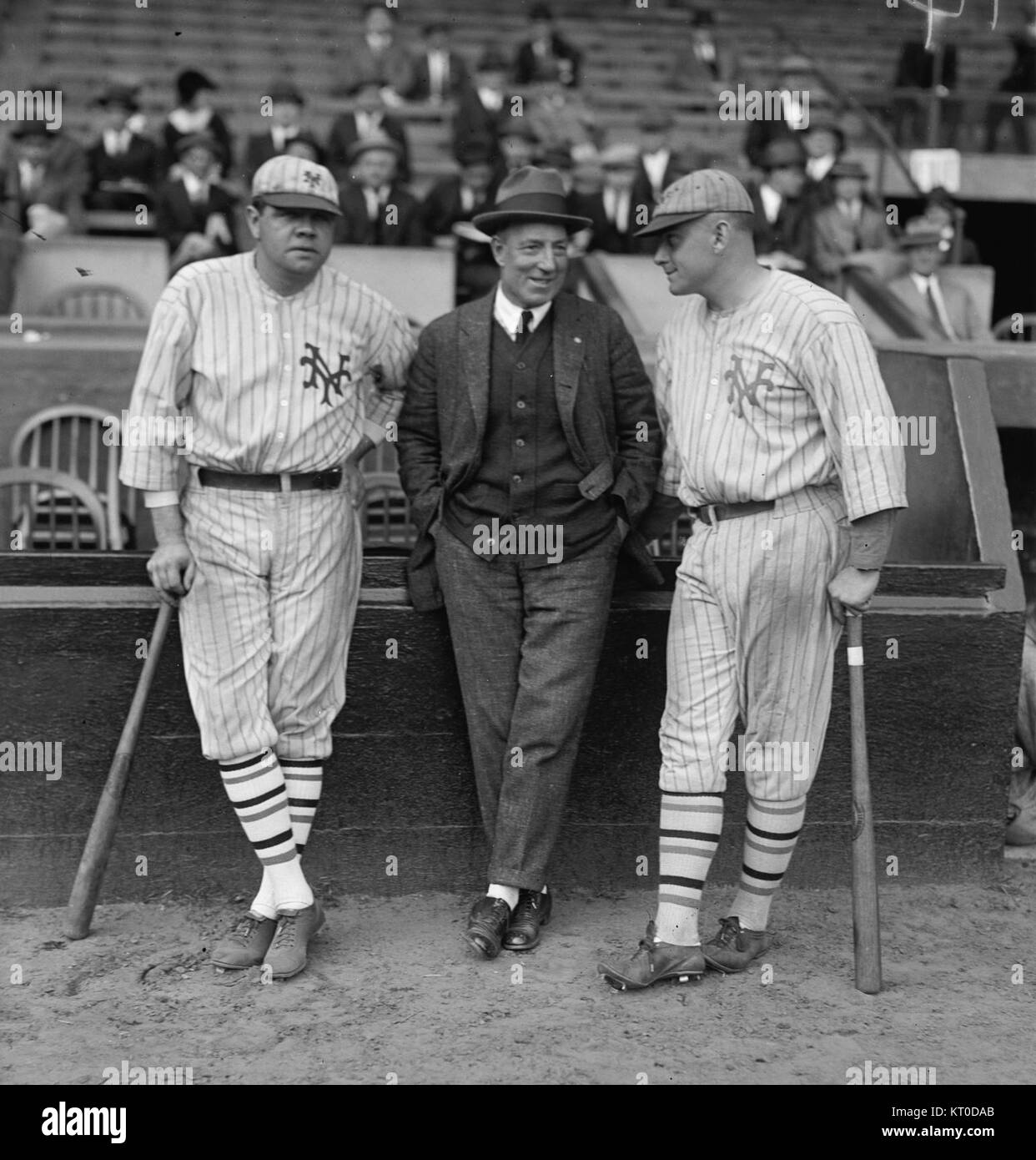 The image features baseball legends Babe Ruth, Jack Bentley, and Jack ...