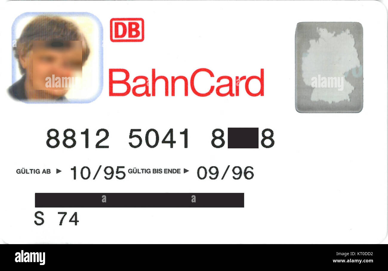 The BahnCard 10 from 1995 was a travel discount card in Germany ...
