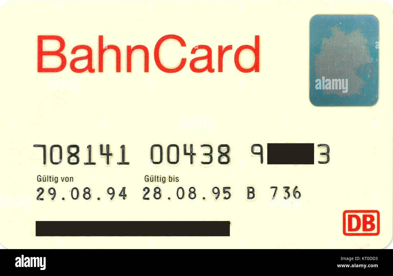 This is a reference to the BahnCard issued in 1994, used in Germany for ...