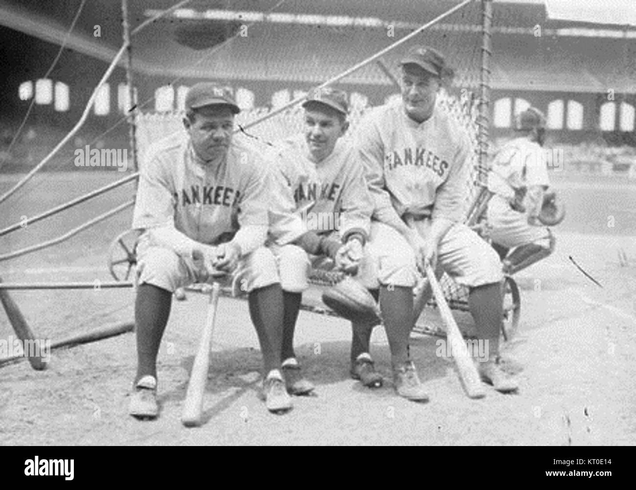 Babe Ruth, Shawkey, and Lou Gehrig, three iconic figures in baseball ...