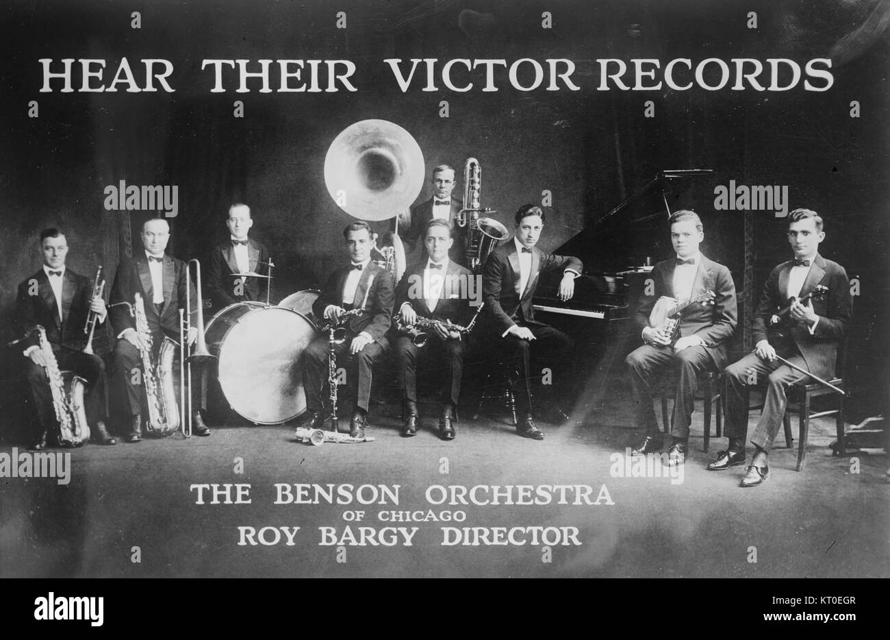 This historical advertisement photo features the Benson Orchestra and ...