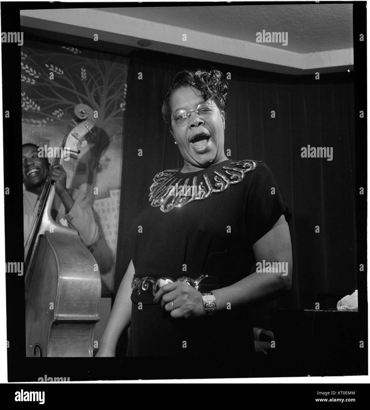Bertha Chippie Hill, a notable jazz singer from New York, is captured ...